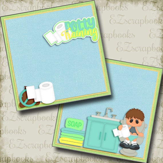 Potty Training Boy NPM 2 Premade Scrapbook Pages EZ Layout - Etsy