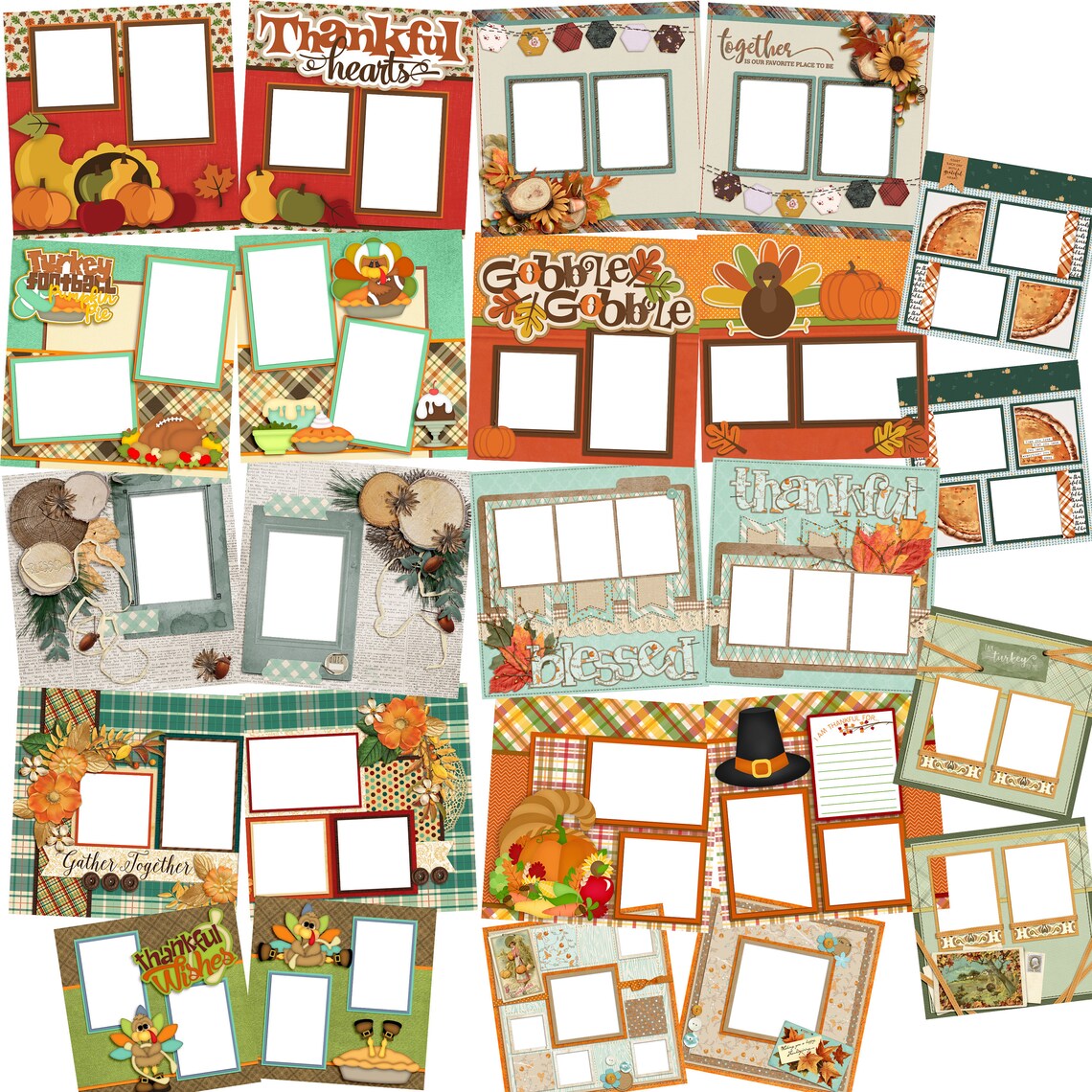 Thanksgiving Collection 1 Digital Scrapbook Quick Page - Etsy