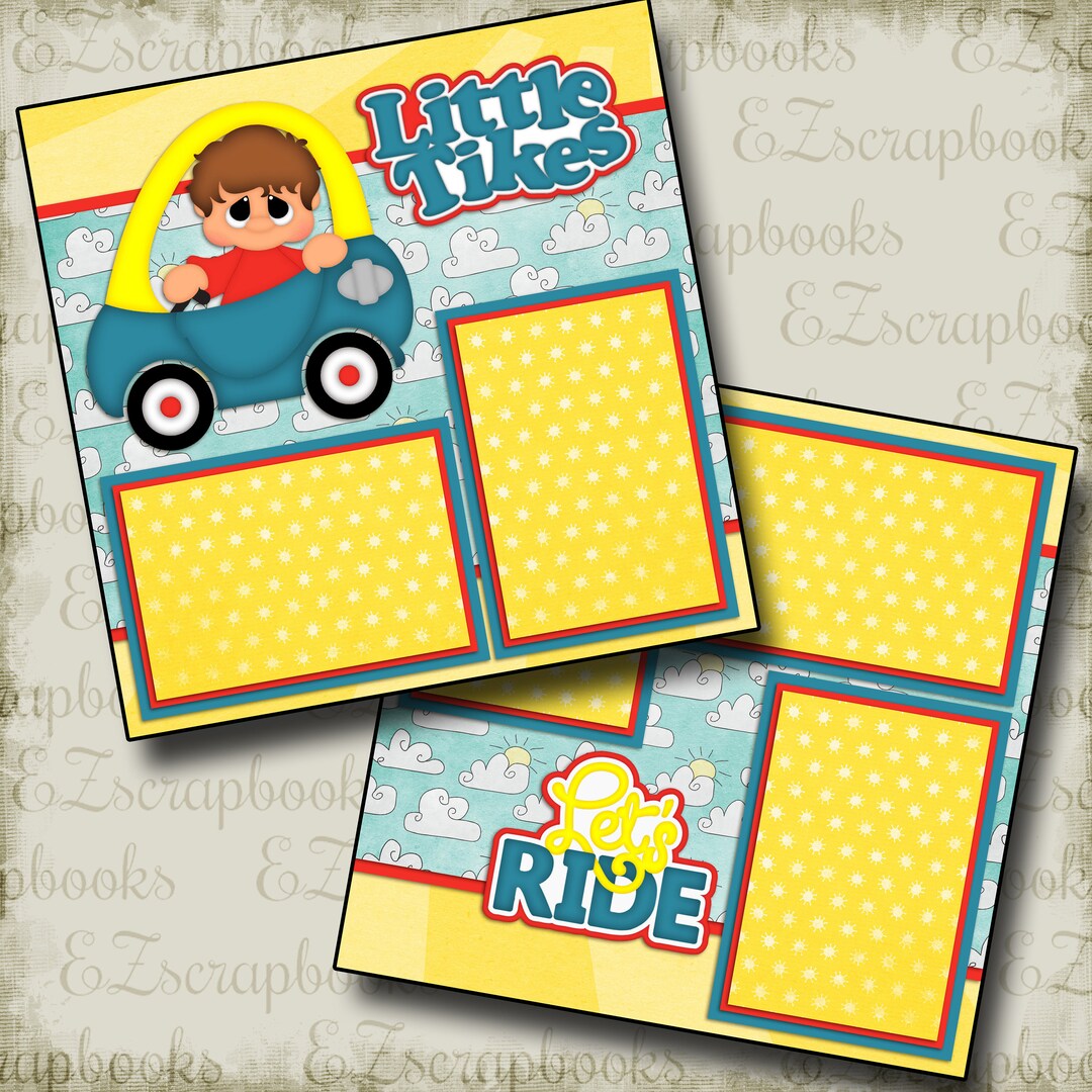 LITTLE TYKES Boy - 2 Premade Scrapbook Pages - EZ Layout 484 - Etsy
