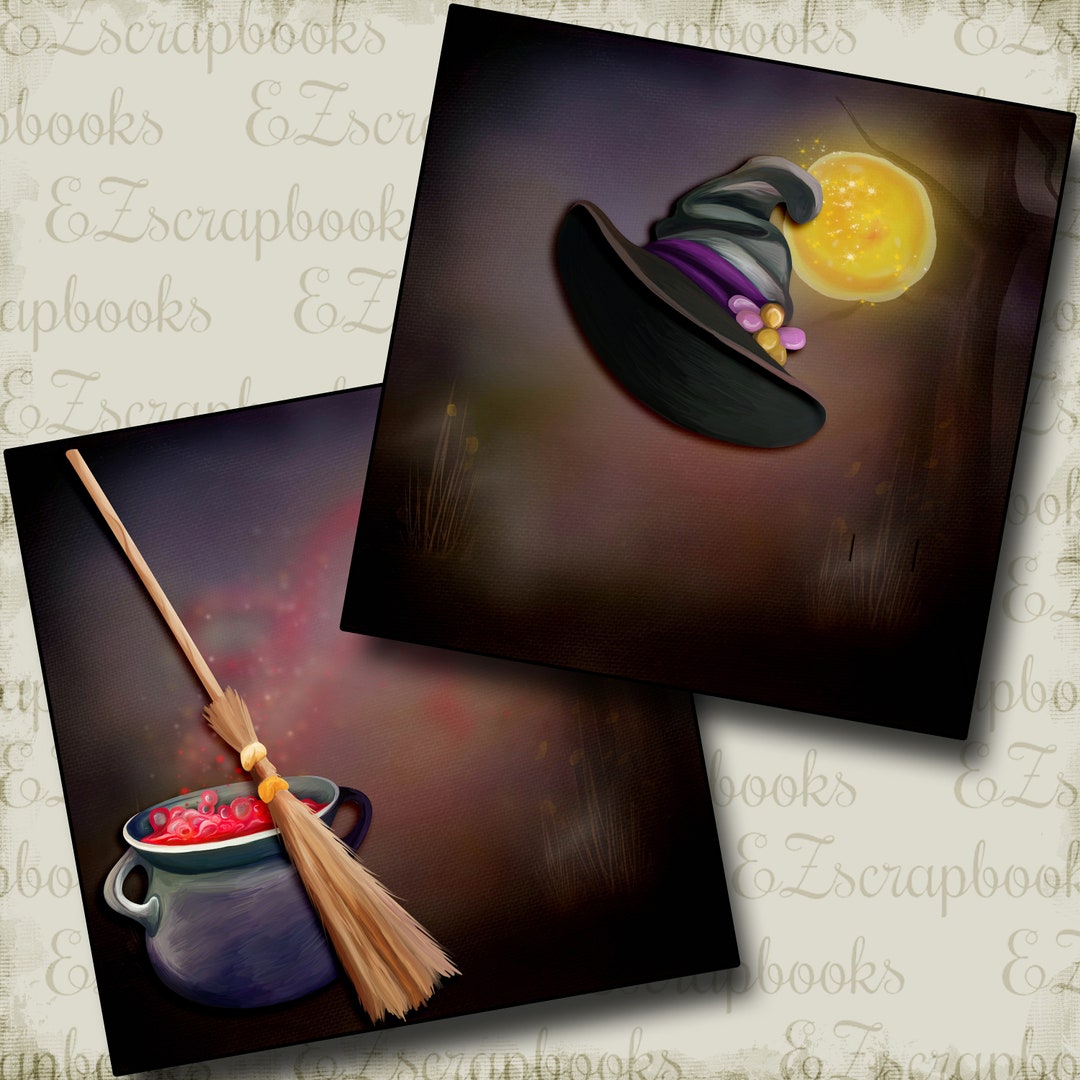 Witch Essentials NPM - 2 Premade Scrapbook Pages - EZ Layout 4117 - Etsy