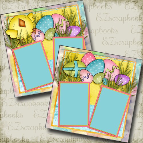 Easter Egg Hunt 2 Premade Scrapbook Pages EZ Layout 4164 - Etsy