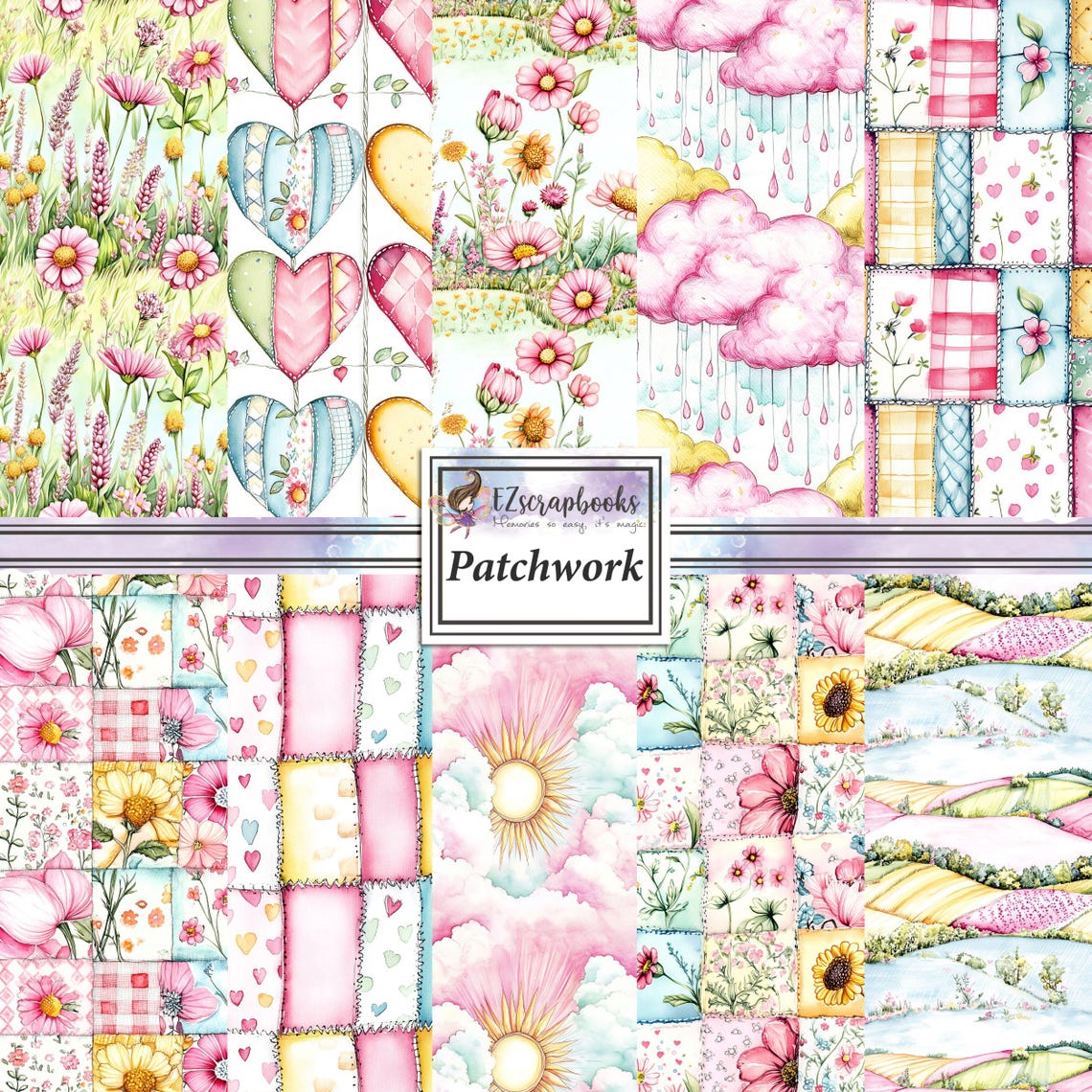 Patchwork Spring - 12X12 Scrapbook Paper Pack - 25-8122 - Etsy