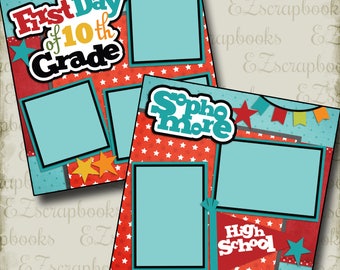 First Day 2nd Grade 2 Premade Printed Scrapbook Pages EZ - Etsy