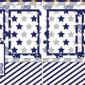 GO TEAM Blue 2 Premade Scrapbook Pages EZ Layout 6 - Etsy