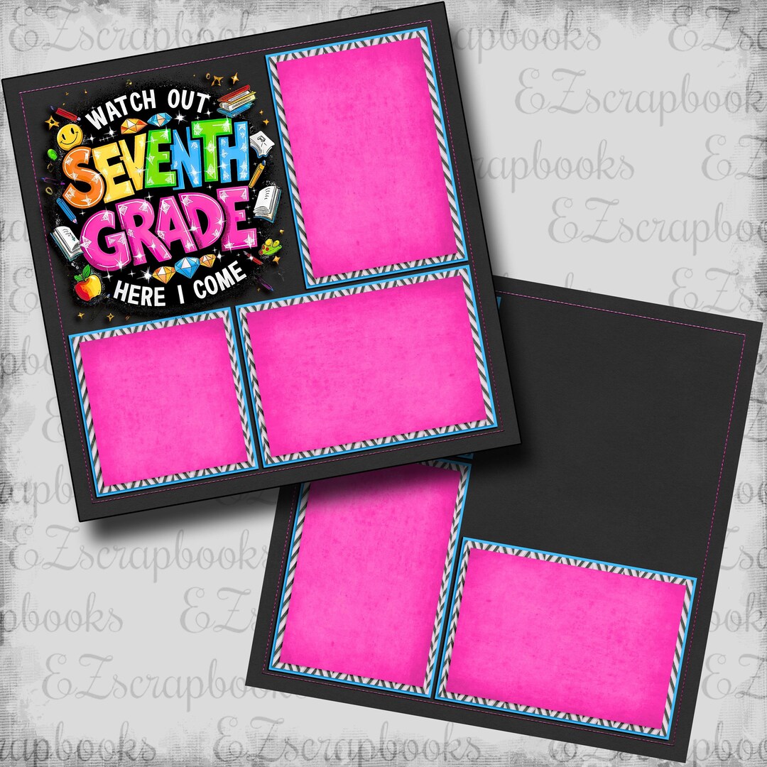 Seventh Grade Girl - 2 Premade Scrapbook Pages - EZ Layout 25-700 - Etsy