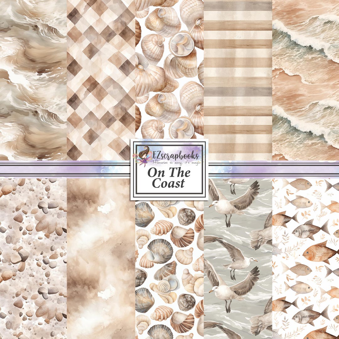 On the Coast - 12X12 Scrapbook Paper Pack - 8822 - Etsy