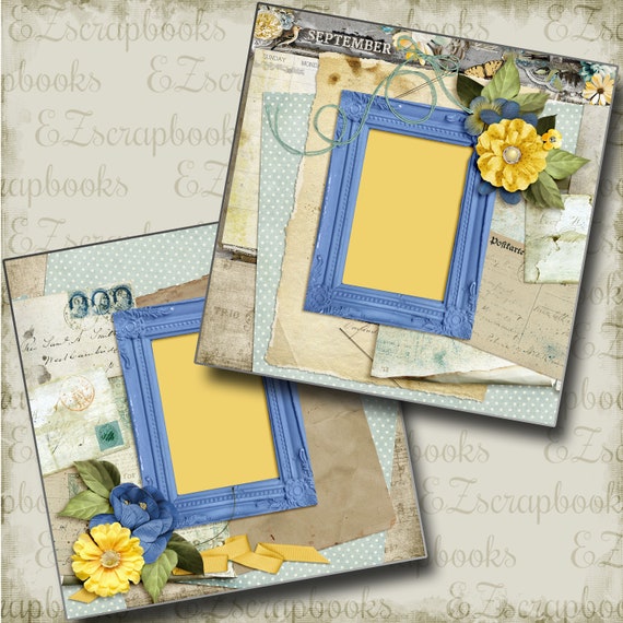 September 2 Premade Scrapbook Pages EZ Layout 4838 | Etsy