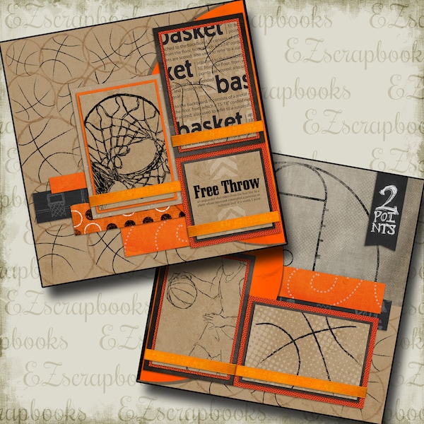 Basketball Scrapbook Layout - Etsy
