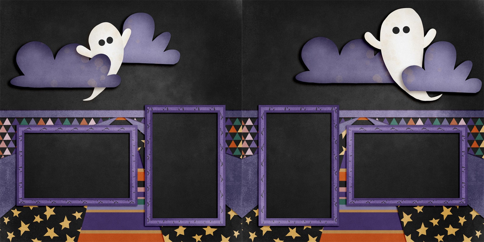 Ghoulish Ghosts 2 Premade Scrapbook Pages EZ Layout 6324 - Etsy