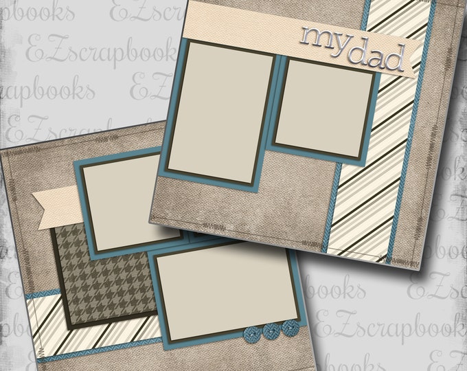 My Dad 2 Premade Scrapbook Pages EZ Layout 5526 - Etsy