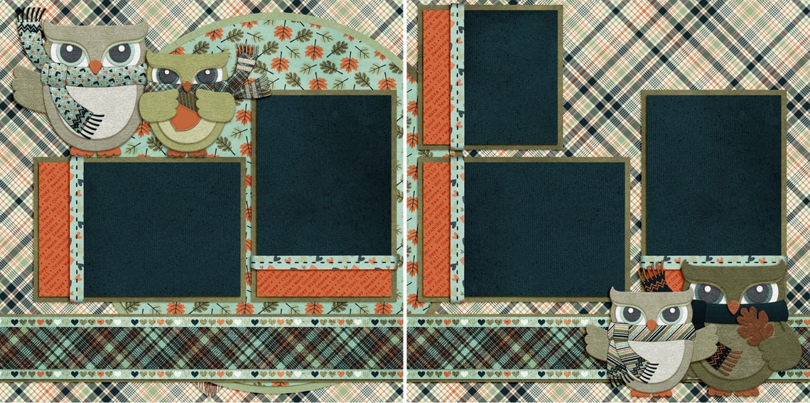 Autumn Snuggles 2 Premade Scrapbook Pages EZ Layout 3552 - Etsy