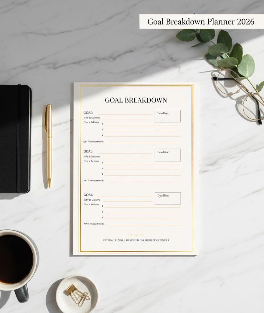 Ultimate Goal Planner 2026 Printable | Daily Weekly Monthly Yearly ...