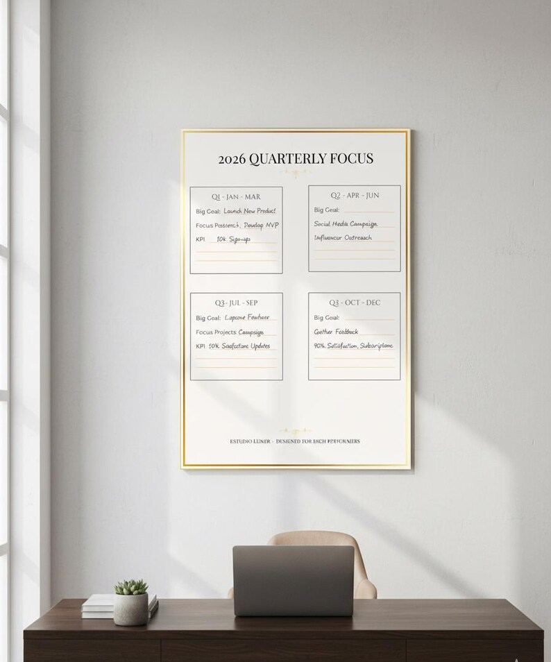 2026 Quarterly Goal Planner Printable – 365day Goal Setting & Personal ...