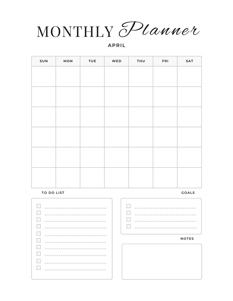 2026 Monthly Planner Printable | Minimalist Design (PDF) - Etsy
