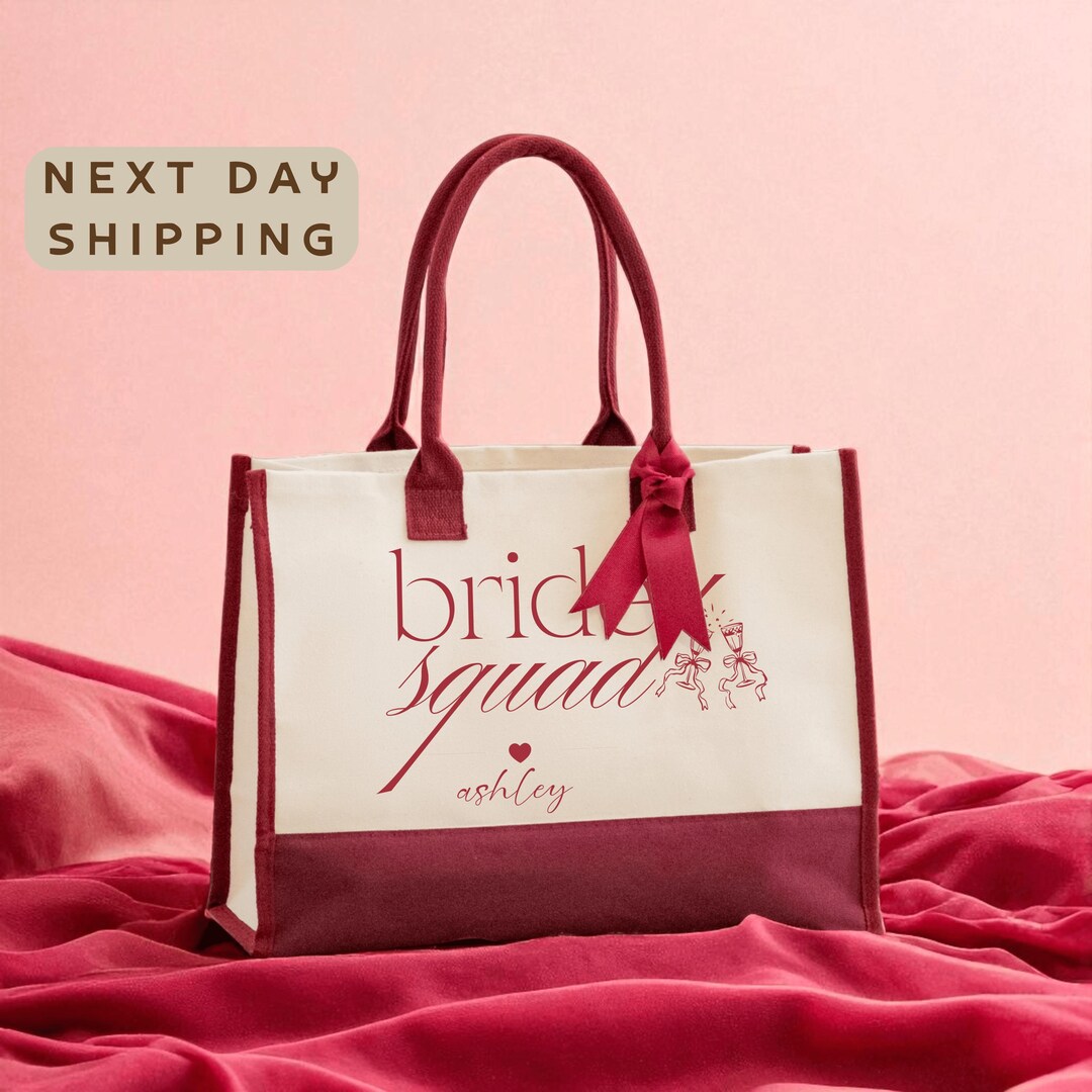 Custom Bride Squad Gift Bag, Wedding Party Essentials, Elegant Bridal ...