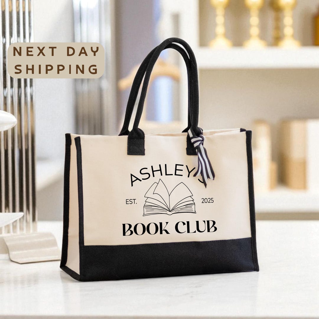 Custom Book Club Tote Bag: Personalized Book Lover Gift, Readers Tote ...