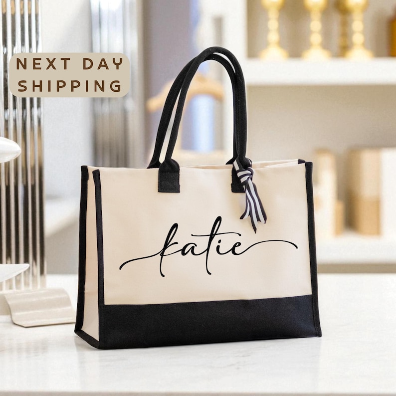 Custom Tote Bag – Personalized Canvas Bag – Reusable Shopping Gift Tote ...