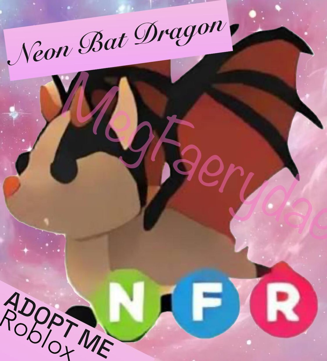 Roblox Adopt Me Neon, Fly, Ride Bat Dragon - Etsy