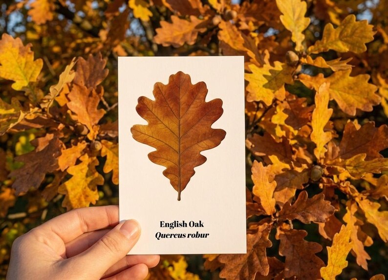 Autumn Leaf Identification Cards: 34 Leaf Flashcards, Fall Leaves Plant ...