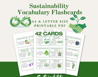 Sustainability Vocabulary Flashcards: Nature Study, Environmental ...