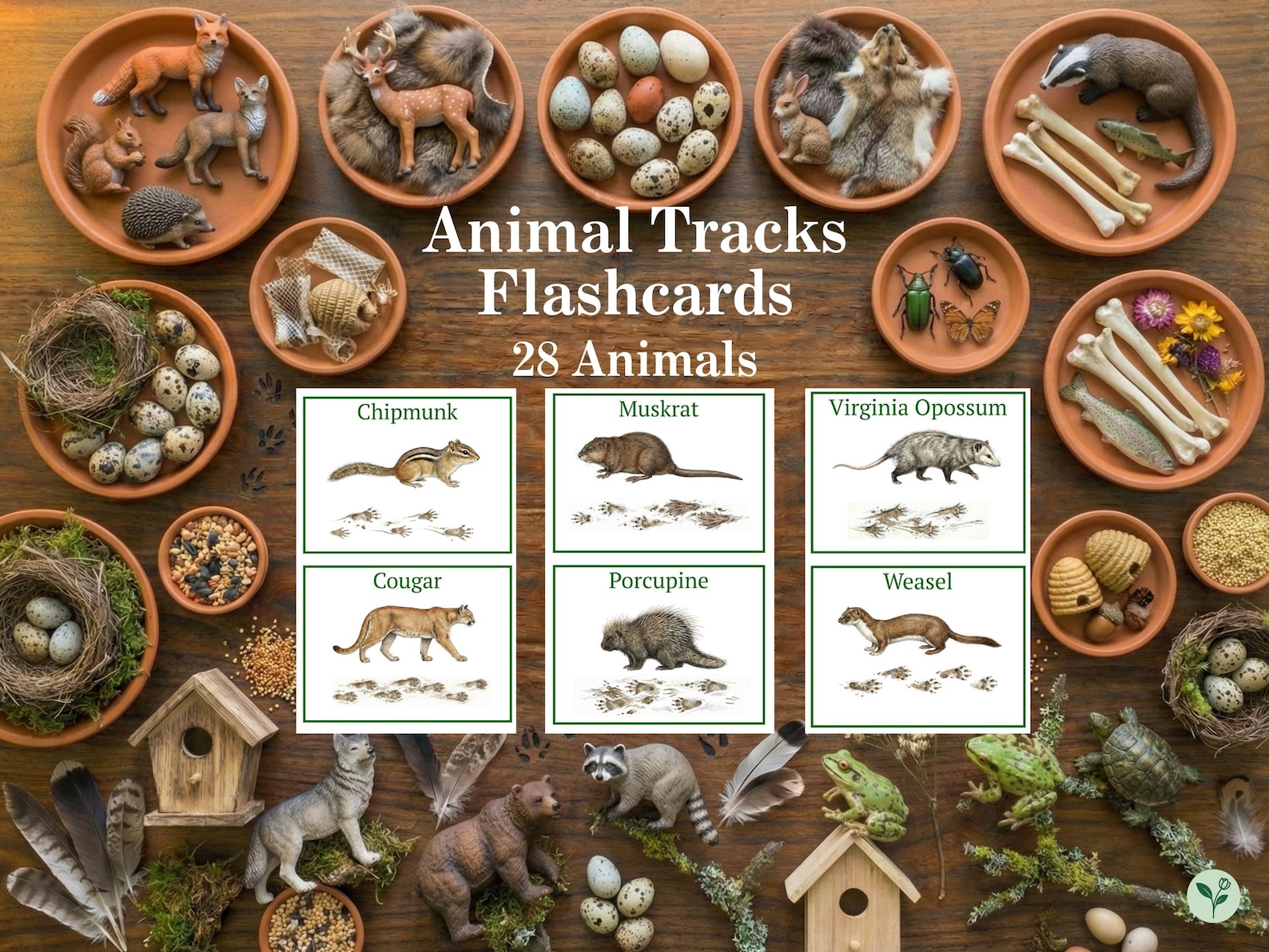 Animal Tracks Flashcards, North American Mammal Identification, Nature ...