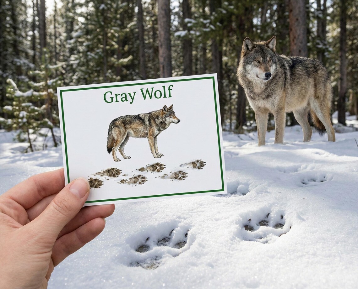 Animal Tracks Flashcards, North American Mammal Identification, Nature ...