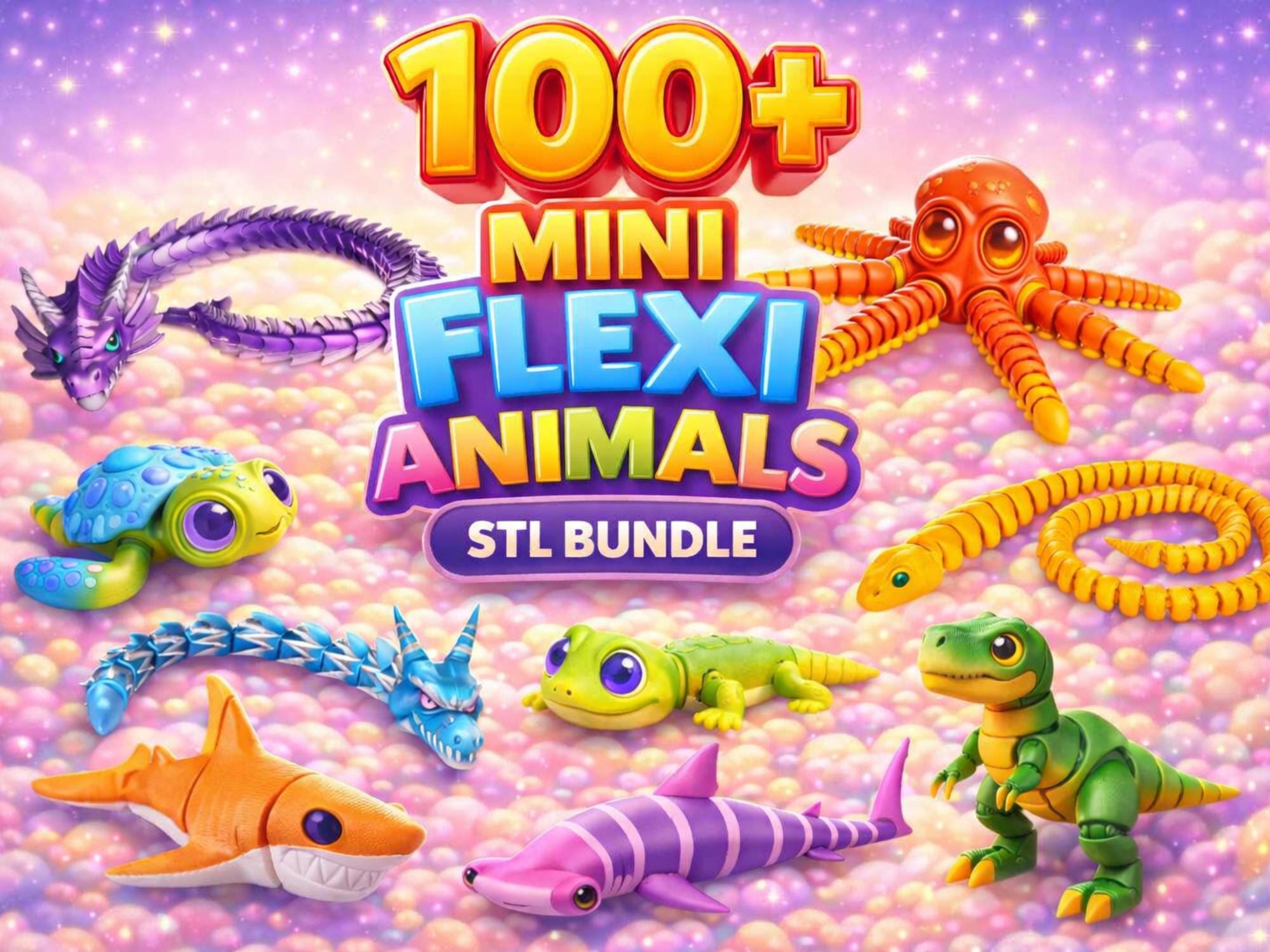 100+ Flexi Animals STL Bundle | Articulated Flexi Animals 3D Print ...