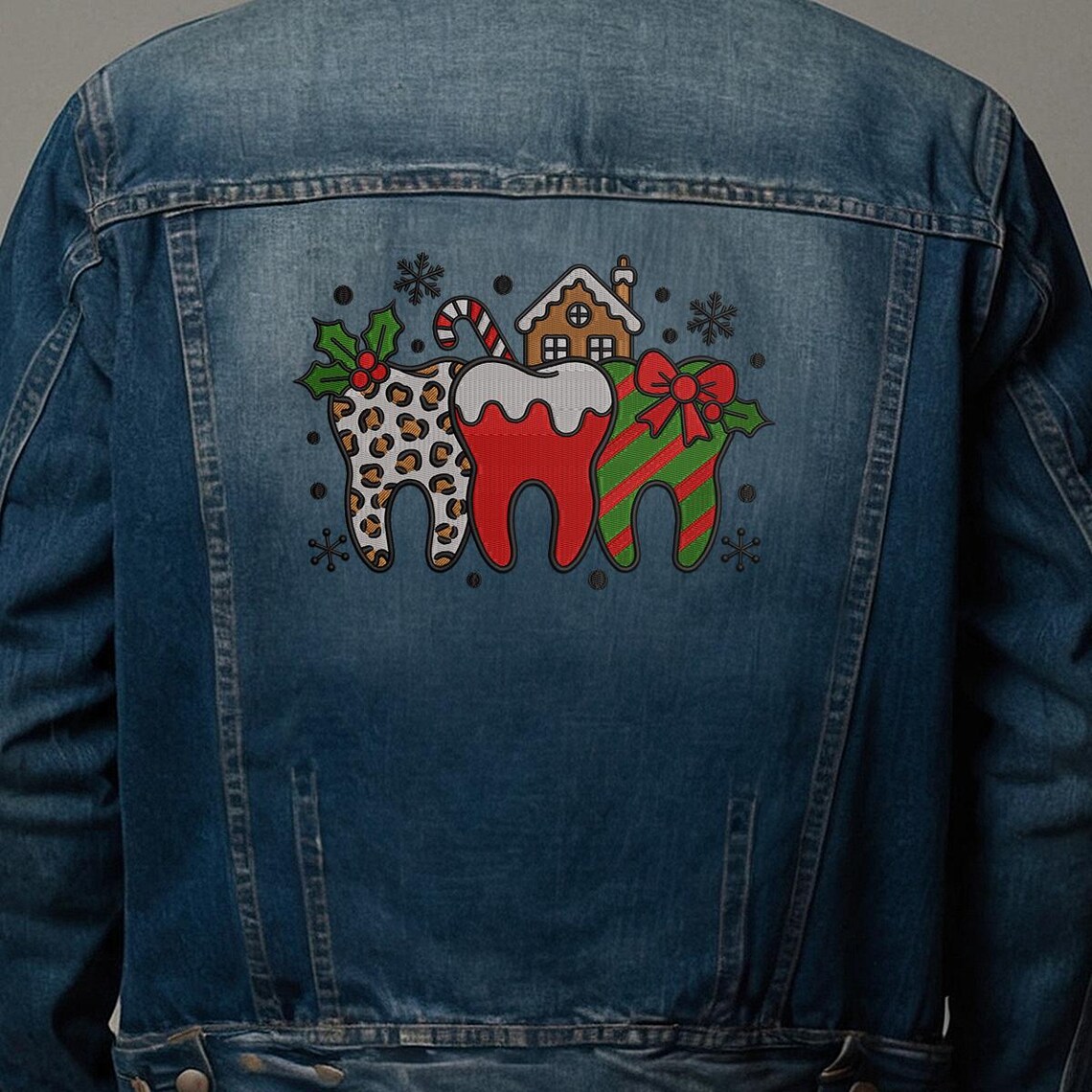 Christmas Tooth Embroidery Design, Dentist Holiday Embroidery File With ...