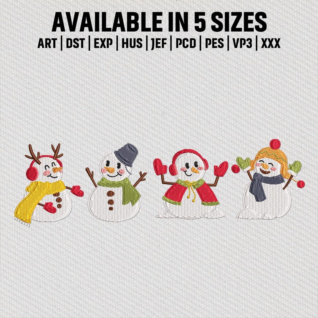 Snowman Family Embroidery Design, Christmas Snowmen (digital File) - Etsy