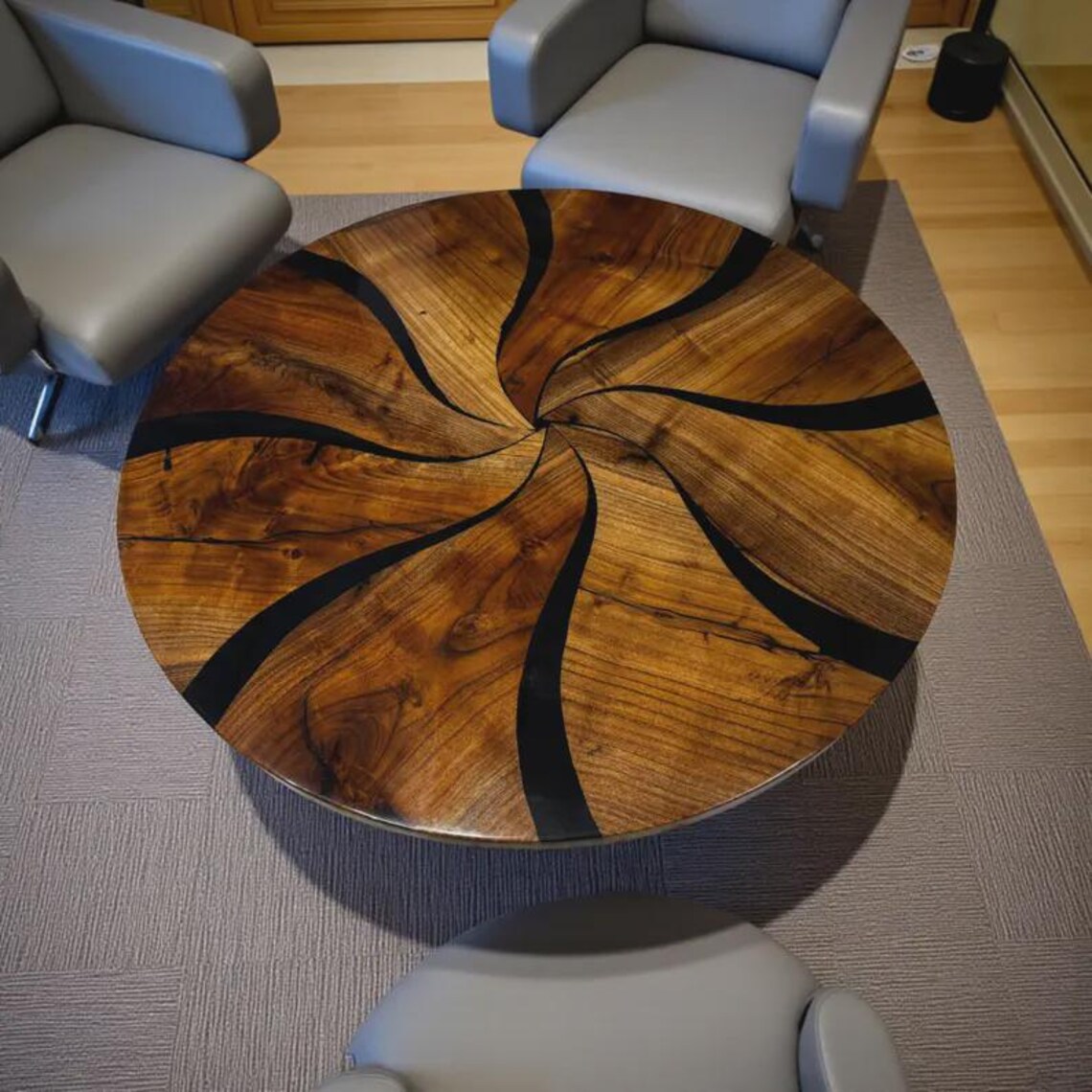 Acacia Wood Round Coffee Table: Rustic Handmade Center Tabletop - Etsy