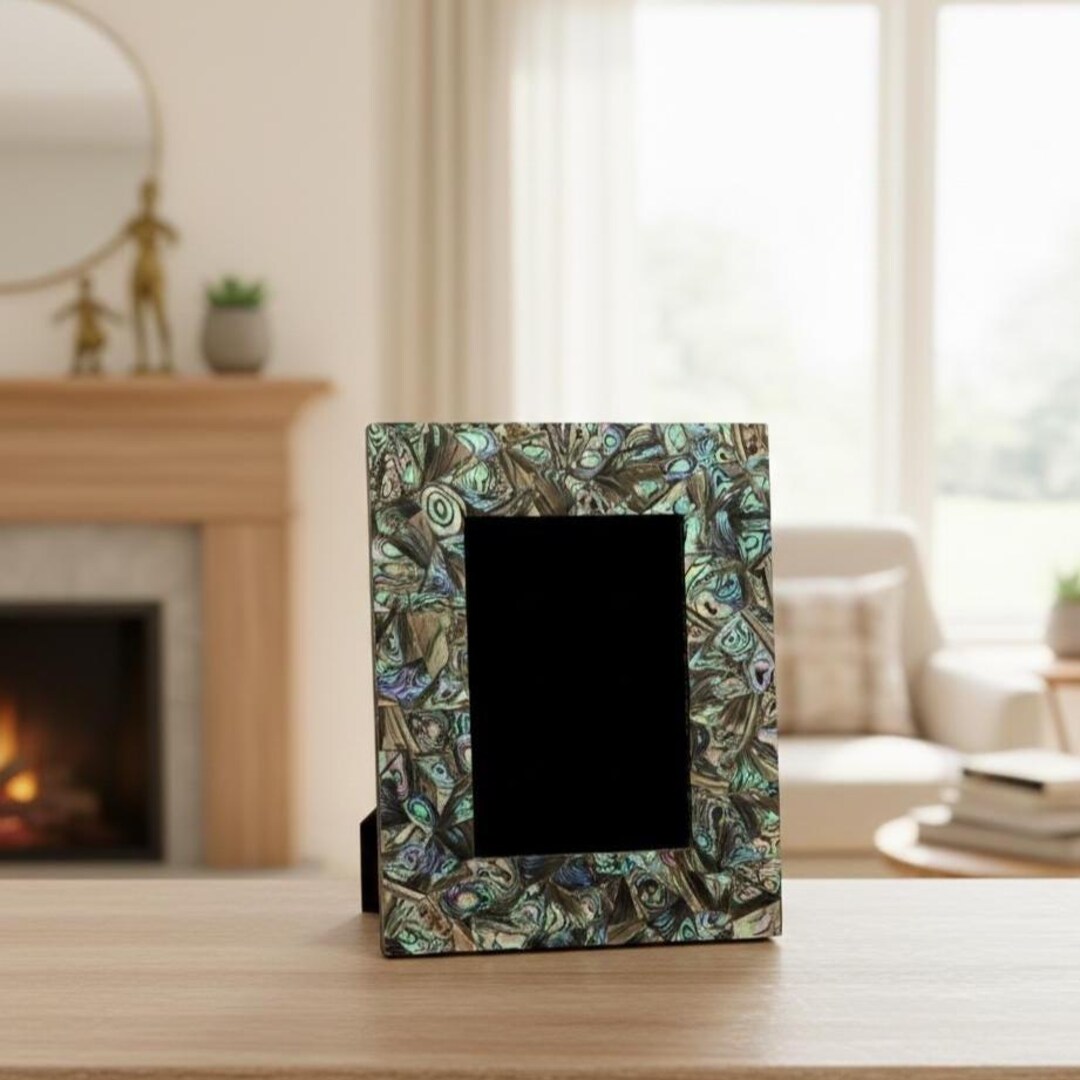 Natural Abalone Shell Picture Frame | Handmade Gemstone Photo Frame ...