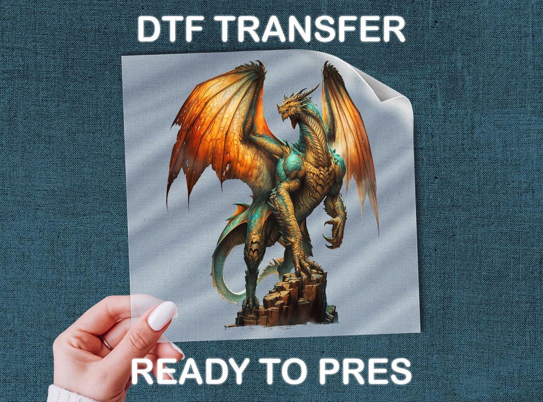Mythical Dragon DTF Transfer - Fantasy Fire Wing Artwork - Etsy