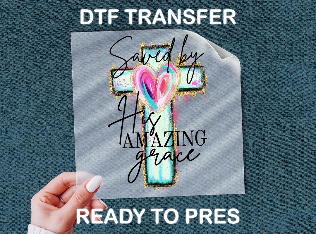 Faith DTF Transfer, Colorful Cross and Heart (ready to Press) - Etsy