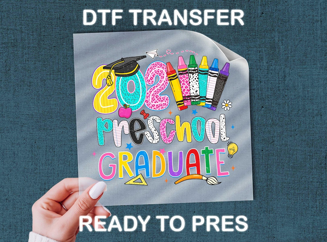Preschool Grad Iron-on Transfer - Ready to Press, Vibrant Colors - Etsy