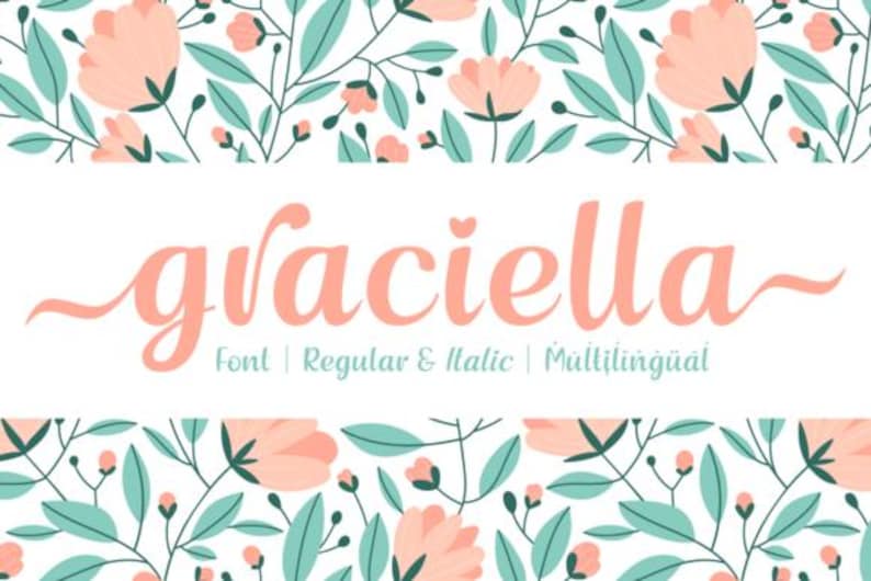 Graciella Font OTF TTF | Elegant Handwritten Script - Etsy