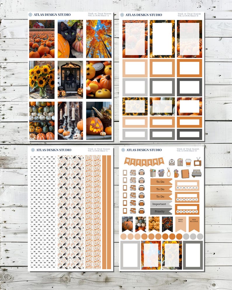 Trick or Treat Season, Halloween Planner Sticker Kit: Weekly Kit for ...