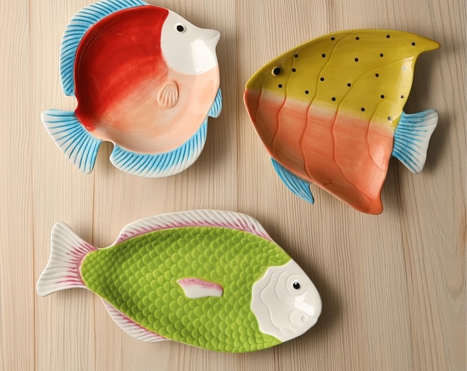 Vintage Hand-painted Fish Plate – Ceramic Coastal Decor - Etsy