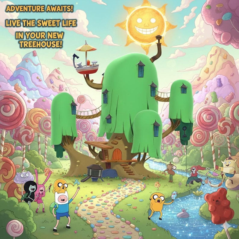 Candy Land Treehouse STL File – Fantasy Diorama 3D Print (digital ...