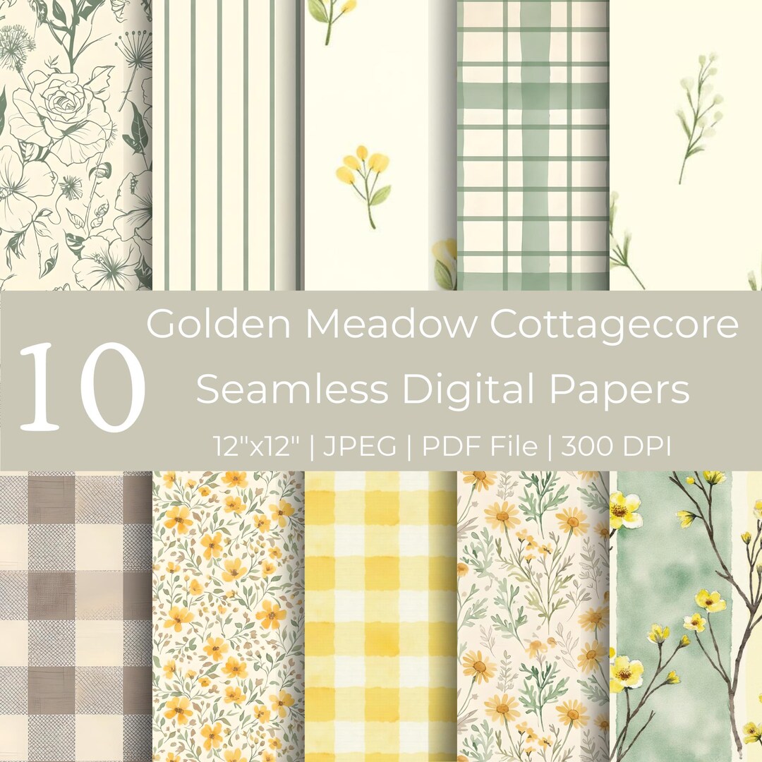Cottagecore Seamless Pattern Bundle | Floral Summer Seamless Patterns ...