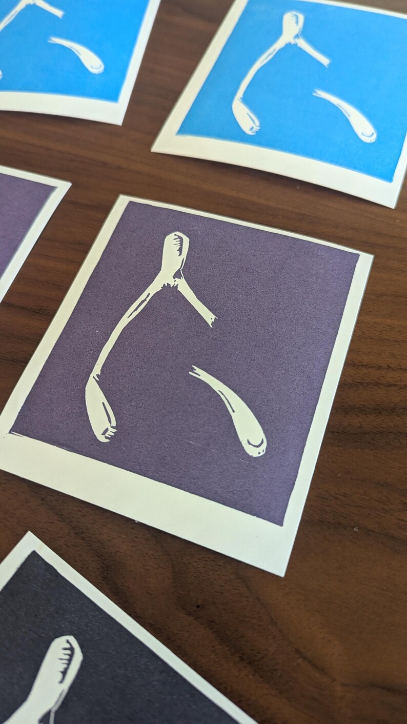 Wishbone Polaroid Handmade Block Print - Etsy