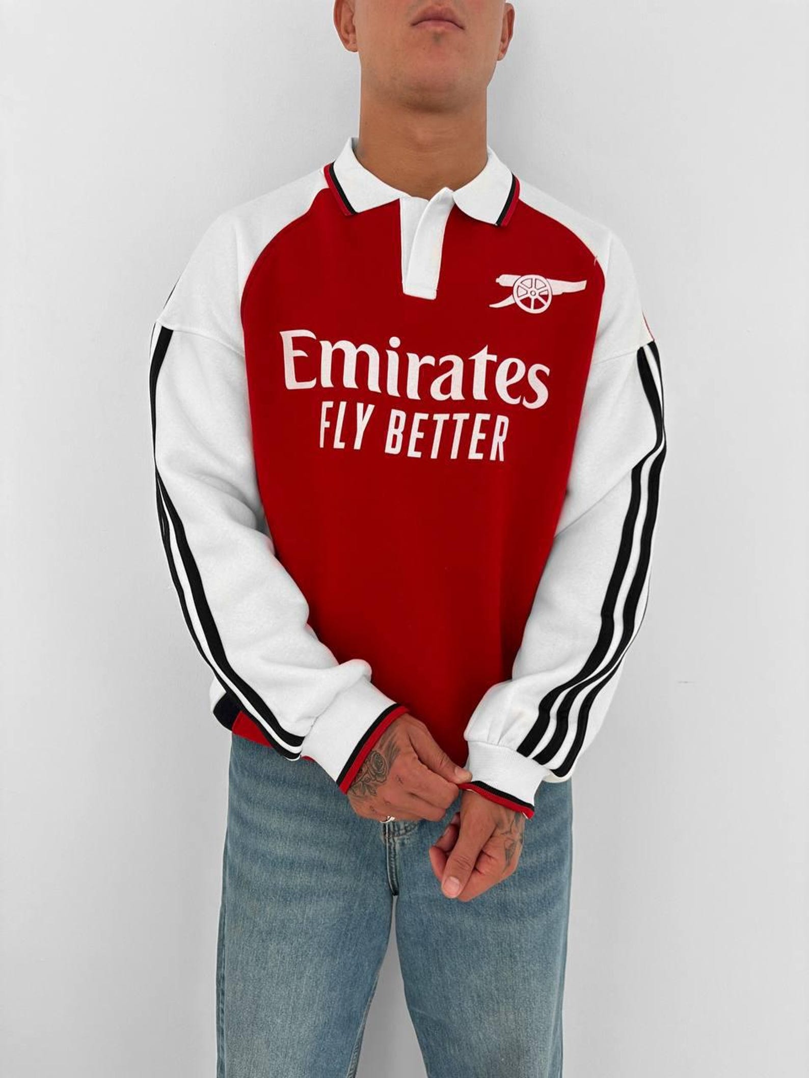 Vintage Arsenal Style Rugby Polo - Retro Gunners Soccer Sweatshirt ...