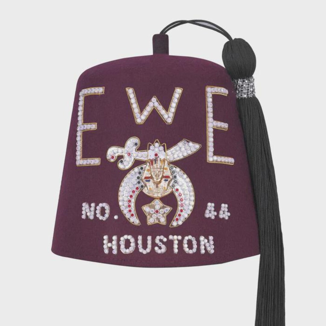 Shriners Fez Hat – Burgundy Wool Color With Rhinestones - Etsy