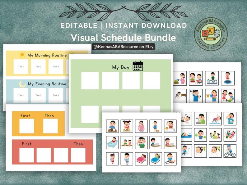 Editable Visual Schedule for Autism | Daily Routine Cards Printable ...