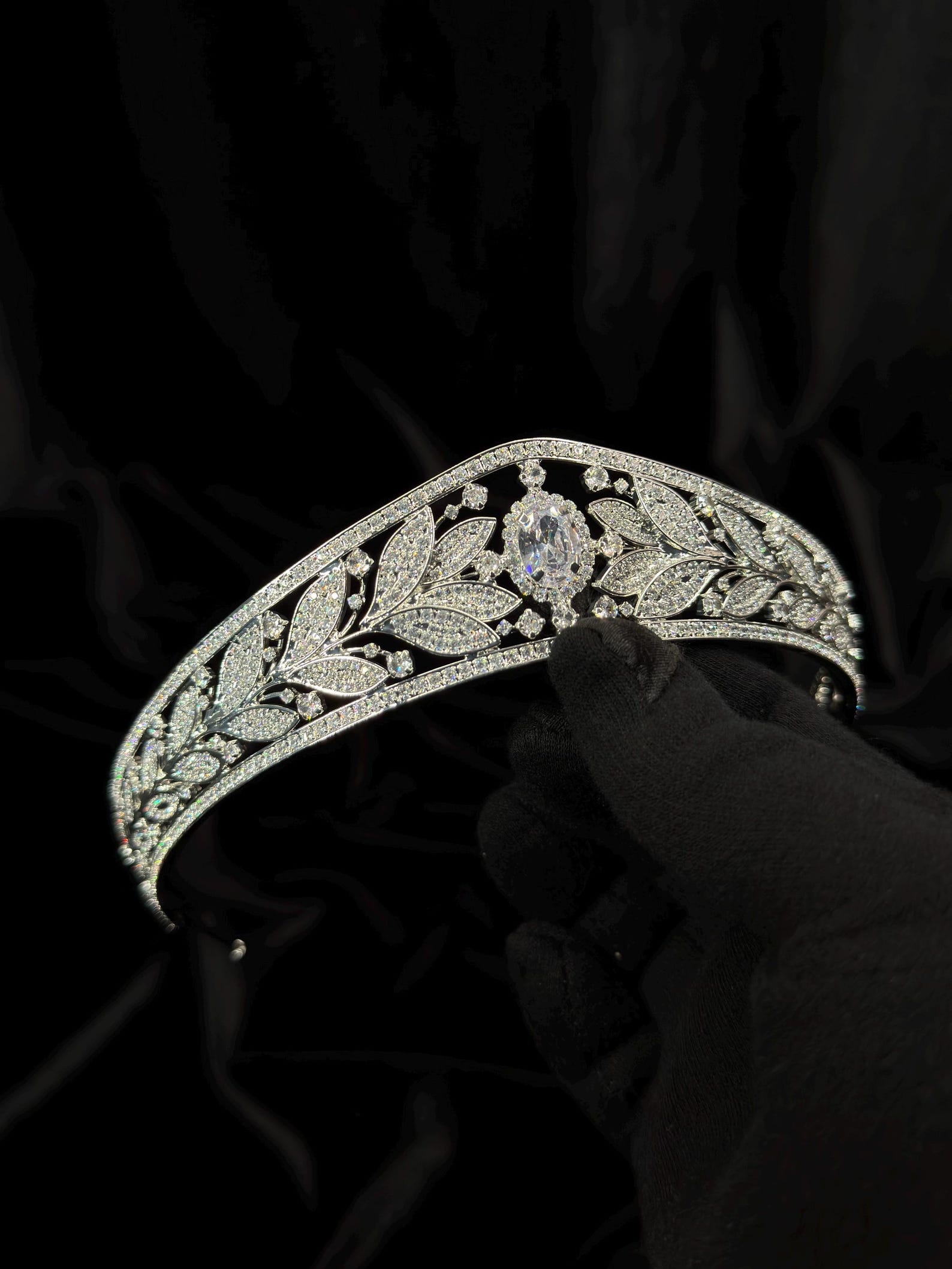 Handmade Silver Bridal Tiara | Elegant Leaf Design With Customizable ...