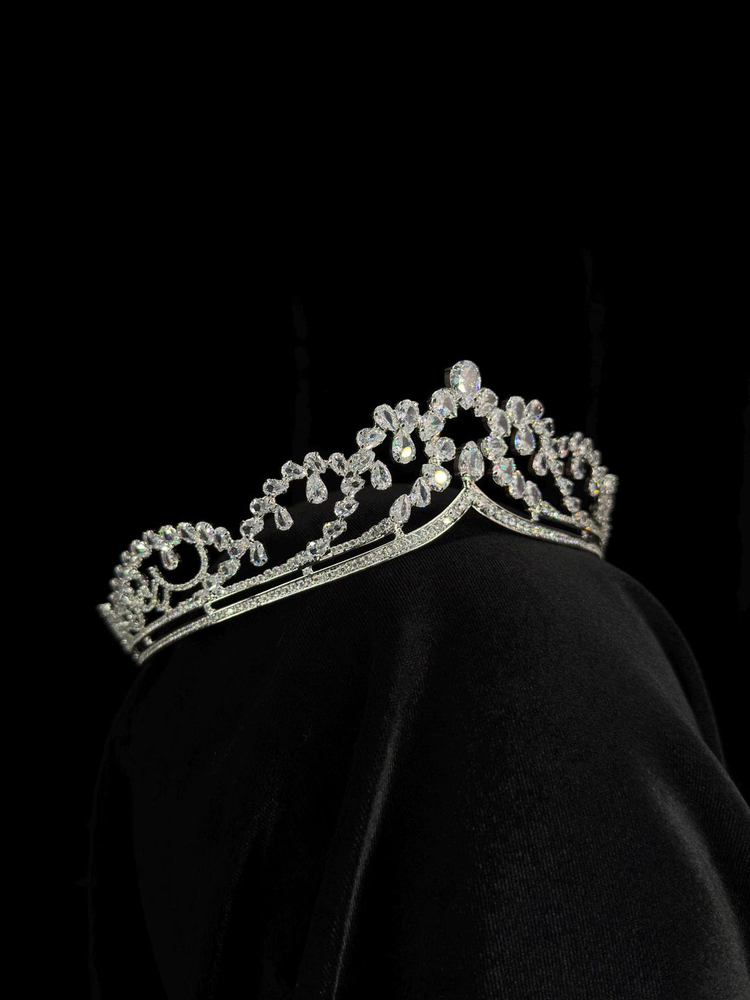 Handmade Bridal Tiara: Silver Plated Crown With Cubic Zirconia - Etsy