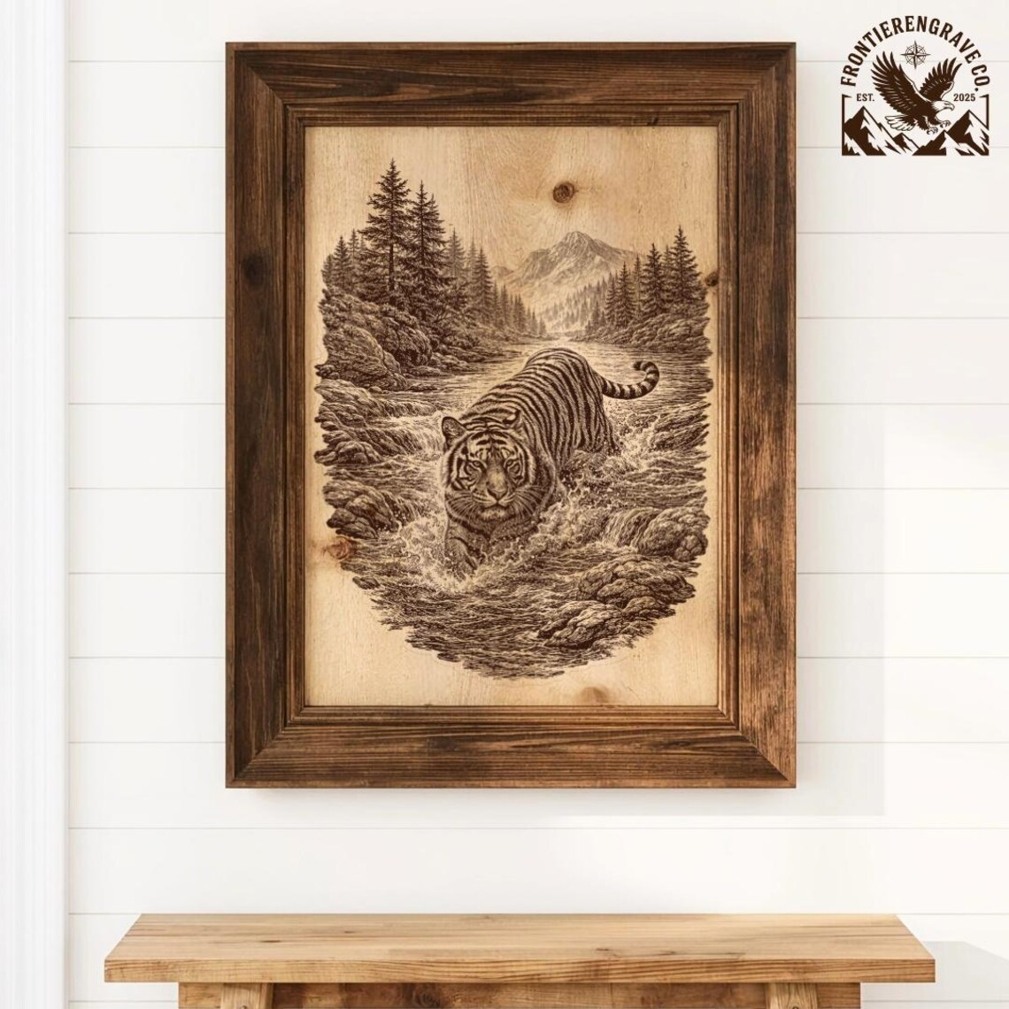 Tiger Engraving Digital Download | Tiger River Illustration | Vintage ...