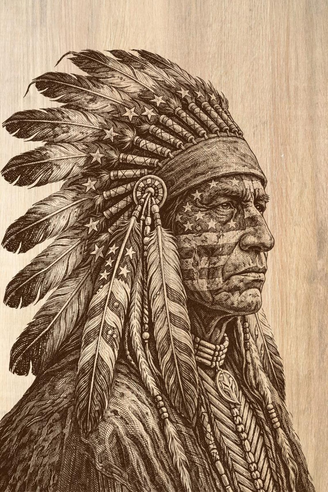 Patriotic Native American Chief PNG | American Flag Face Paint SVG ...