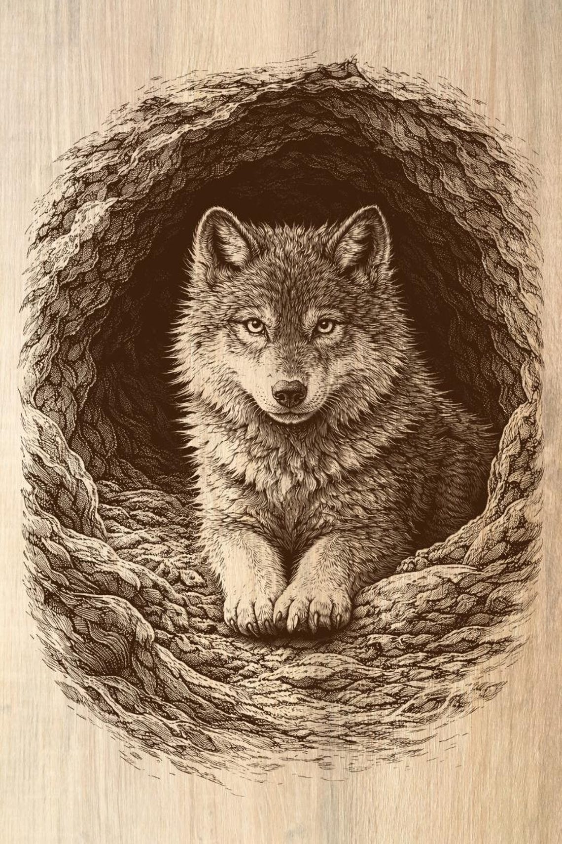 Wolf Cub in Cave PNG | Realistic Baby Animal PNG | High Detail Wolf Pup ...