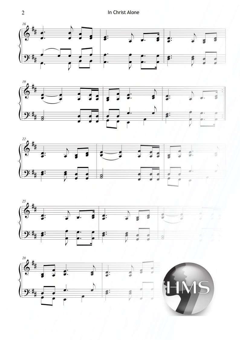 In Christ Alone My Hope is Found – Choir and Piano | Worship Hymn Sheet ...