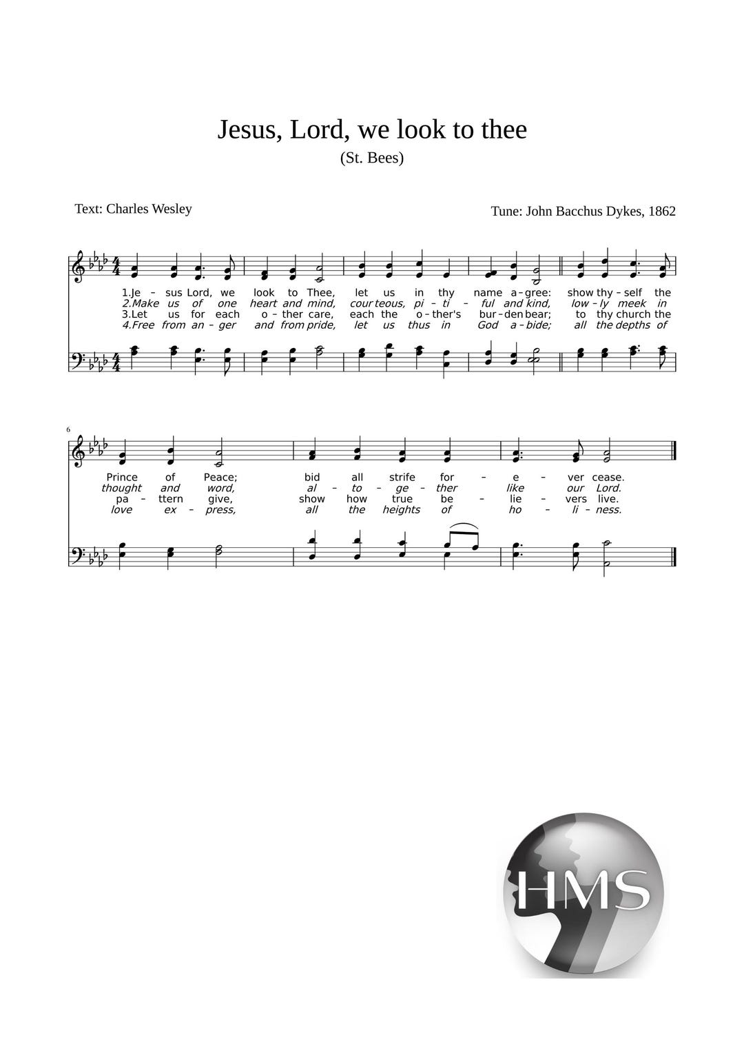 Jesus, Lord, We Look to Thee – Choir and Piano | Charles Wesley Hymn of ...